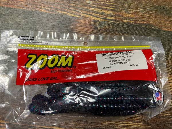 Zoom Speed Worm - Junebug Red – Lake Fork Resort