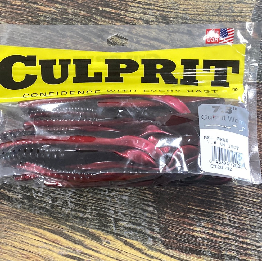 Culprit Worm 7.5" Red Shad – Lake Fork Resort