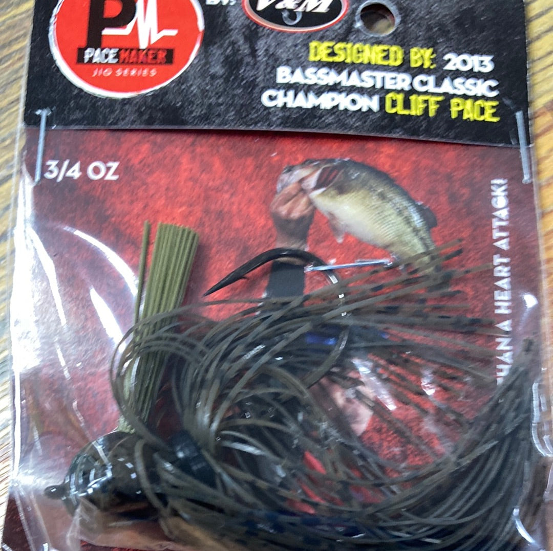 V&M Flatline Football Jig 3/4 oz. Green Pumpkin – Lake Fork Resort