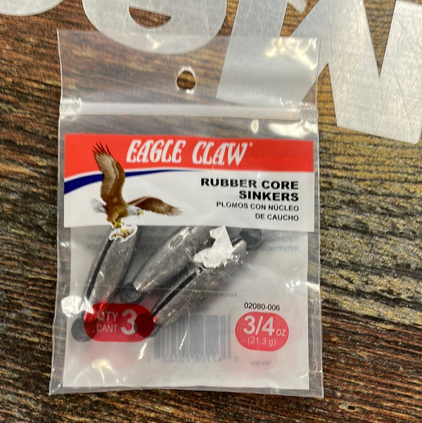 Eagle Claw Rubber Core Sinkers 3/4 oz. – Lake Fork Resort