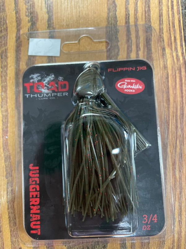 Toad Thumber Juggernaut Flipping Jig 3/4 oz. Green Pumpkin Red – Lake ...