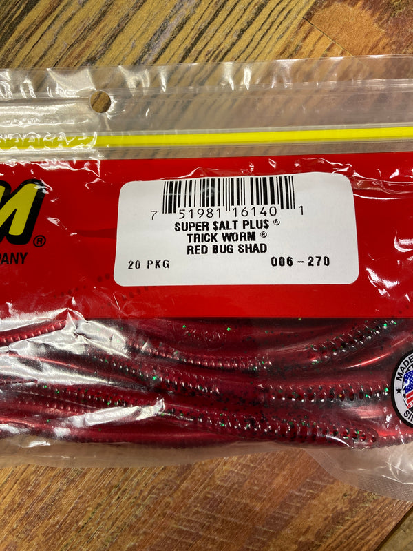 Zoom Trick Worm 6.5" Red Bug Shad – Lake Fork Resort