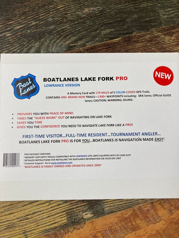 Boat Lanes Lake Fork Pro Map Chip – Lake Fork Resort