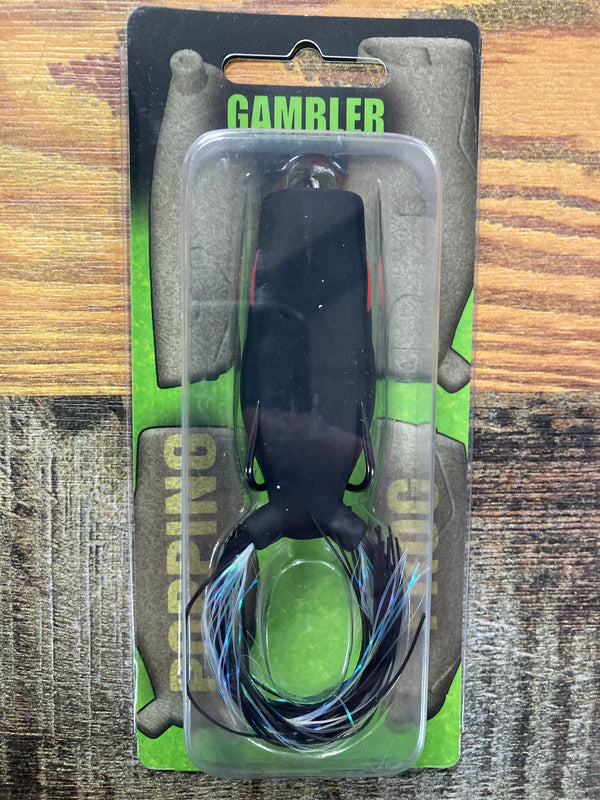 Gambler Popping Frog 7/16 oz. Black – Lake Fork Resort